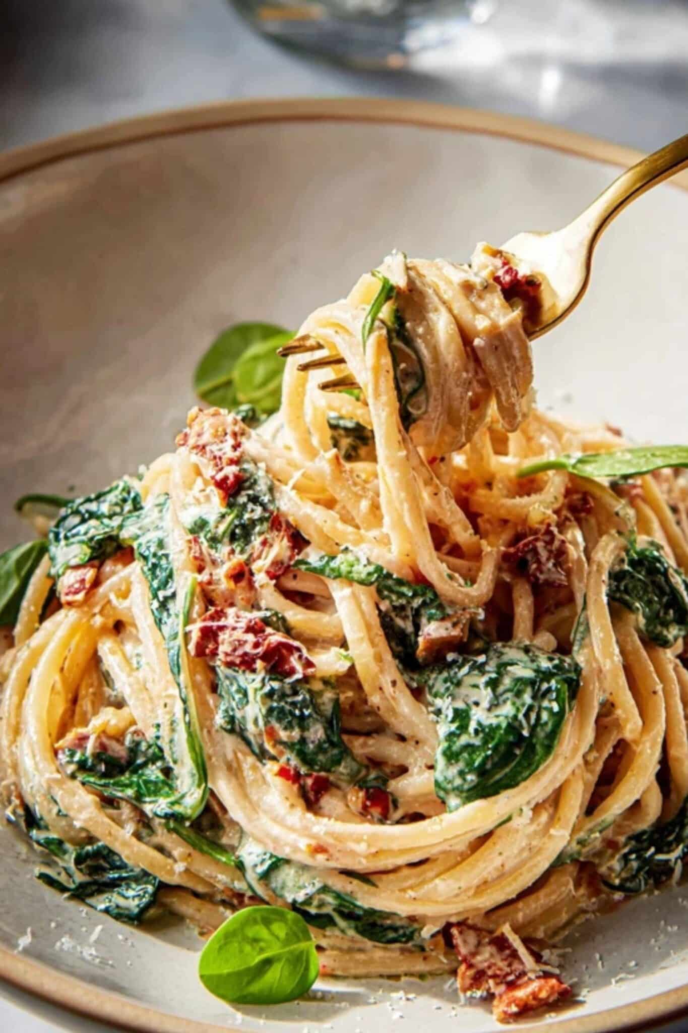 Spaghetti and Spinach with Sun-Dried Tomato Cream Sauce: 7 Sensational ...